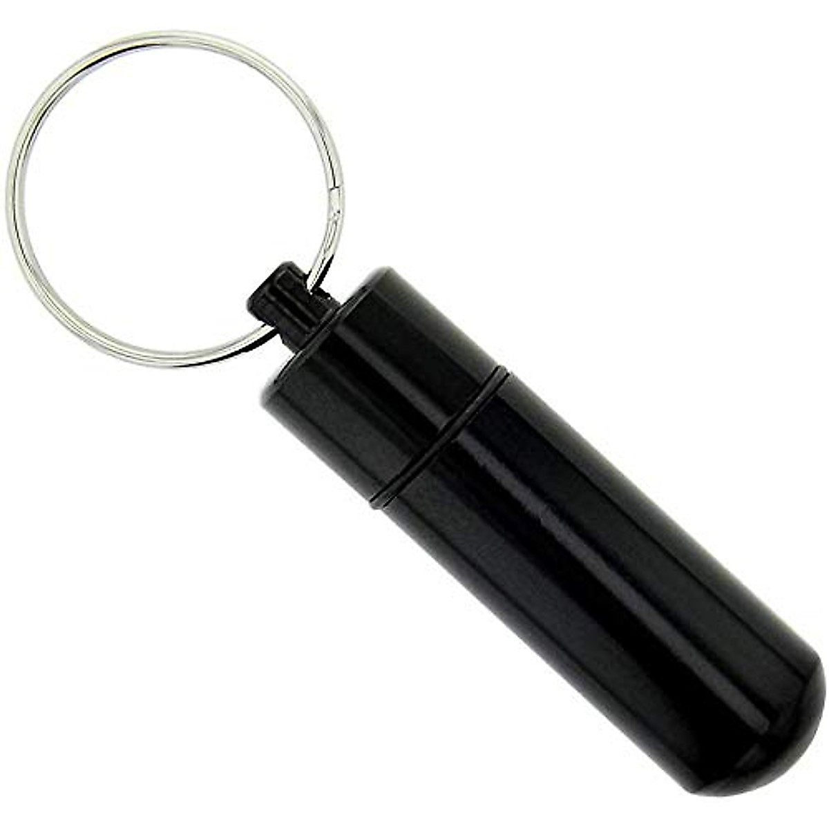 LDS Oil Vial Keychain – Aluminum Anointing Oil Container with Rubber Seal – Small Essential Oil Holder for Elders or Sons (1 Pack, Black)