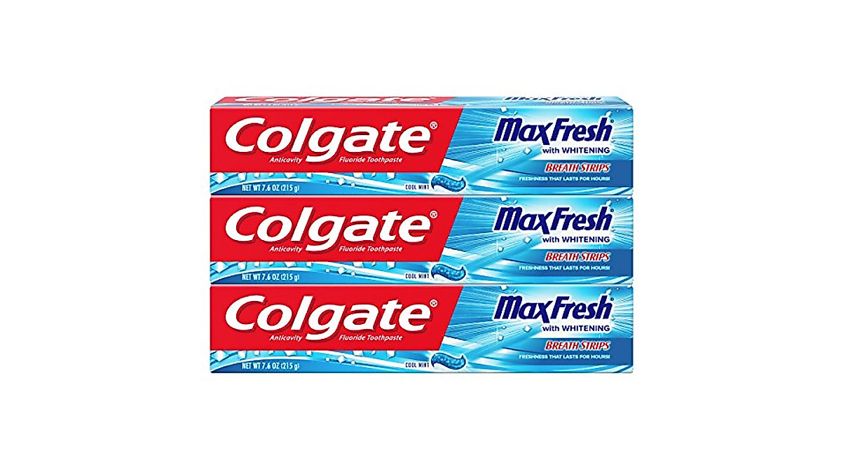 Colgate Max Fresh Toothpaste with Breath Strips | Long-Lasting Mint ...