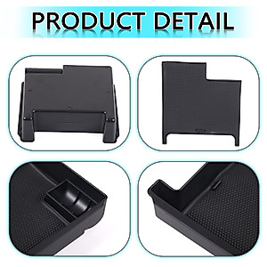Black Armrest Storage Box Center Console Organizers Phone Tray with Mat and Logo Fit for Volvo S60 S60L V60 XC60 2009-2017