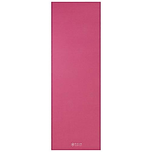 Gaiam Essentials Premium Yoga Mat with Yoga Mat Carrier Sling, Pink, 72 InchL x 24 InchW x 1/4 Inch Thick