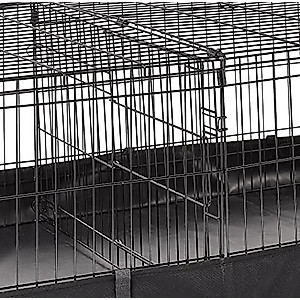 Amazon Basics Canvas Bottom Pet Cage with Divider Set, Black, 47.64"L x 24.21"W x 13.98"H