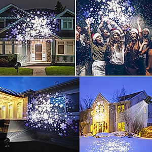 Christmas Projector Lights Outdoor - Waterproof Snowflake Projector Lights for Xmas Home Wedding Decorations