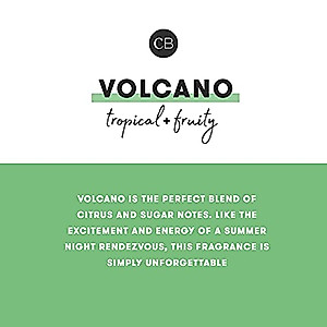 Capri Blue Scented Candle with Rainbow Watercolor Glass Candle Holder - Cotton Wick - Luxury Aromatherapy Candle - 19 Oz - Volcano