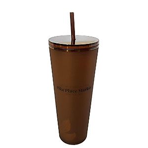 The First Starbucks Store Pike Place Amber Siren Soft Touch Plastic Cold Cup