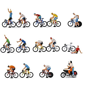 Evemodel P8722 Model Cycling Scene HO Scale 1:87 Cyclist Photographer 15 Poses Bike Motorcycle