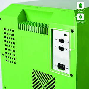 AintaP Green Creeper Body 12 Can Mini Fridge 8L 2 Door Ambient Lighting 25.2" H 9.5" W 9.1" D