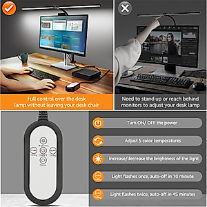 ShineTech Led Desk Lamp for Office Home, Bright Double Head Desk Light with Clamp, Architect Task Lamp 50 Lighting Modes Adjustable Flexible Gooseneck