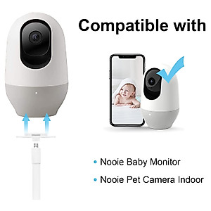 Baby monitor Mount Compatible with Nooie Baby Monitor,Nooie Pet Camera Indoor Baby Monitor Camera 15.7 inches Flexible Long Gooseneck Arm, Baby Monitors Holder for Crib Baby Camera Stand Without Tools