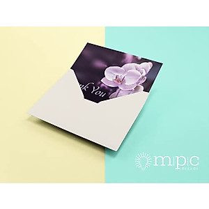 Funeral Thank You Cards - Sympathy Bereavement Thank You Cards With Envelopes - Message Inside (25, Purple Orchid)