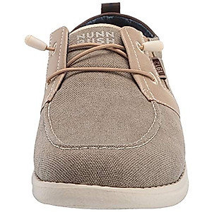 Nunn Bush Men's Brewski Moc Toe Slip-on Canvas Knit Loafer with Elastic Bungee, Stone, 11.5