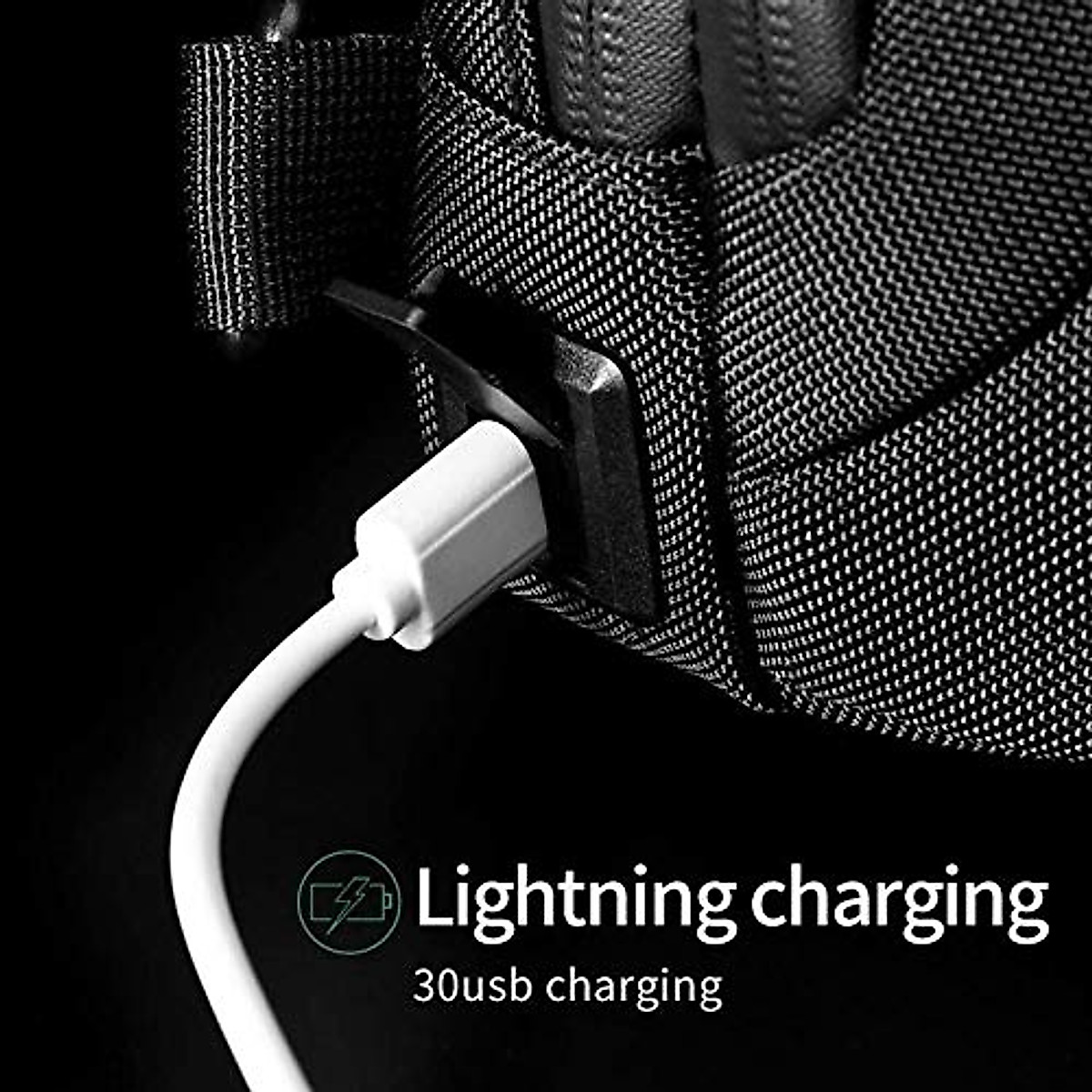 OZUKO Men Chest Crossbody Bags Waterproof Sports Shoulder Fashion Usb Multifunctional Sling Bag (Black)