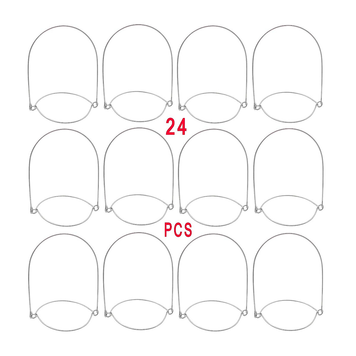 FANGULU 24PCS Stainless Steel Mason Jar Wire Hangers 3.9″×2.6″ Regular Mouth Wire Handles for Mason, Ball, Canning Jars, Ball Pint Jar