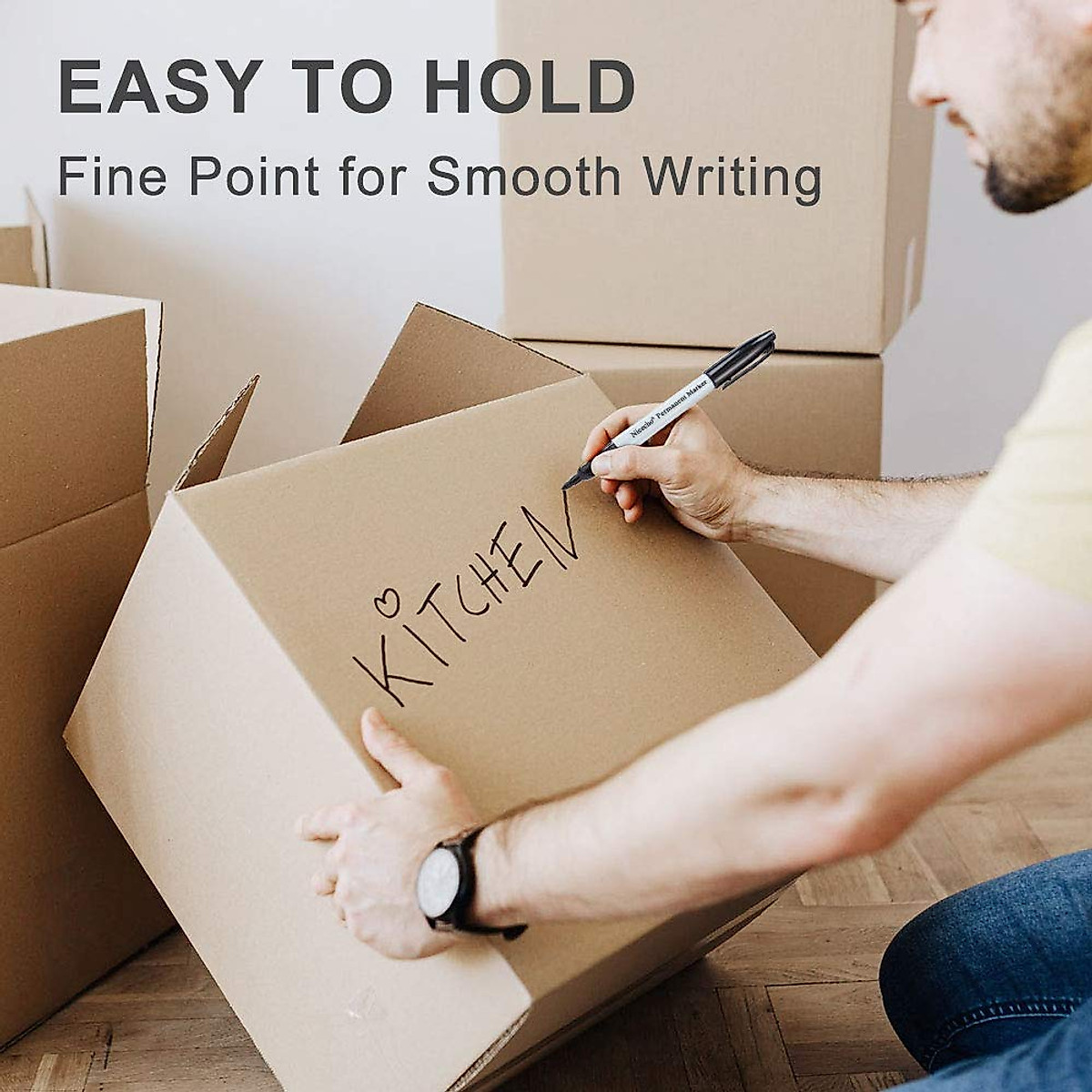 Permanent Markers, Black Permanent Marker Pens, 30 Count Fine Point Basic Marker Set