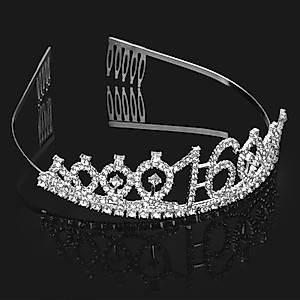 16th Birthday Tiara and Sash Kit- Silver "Sweet 16"Birthday Decorations 16th Birthday Party Gifts Birthday Party Supplies for Girls (silver)