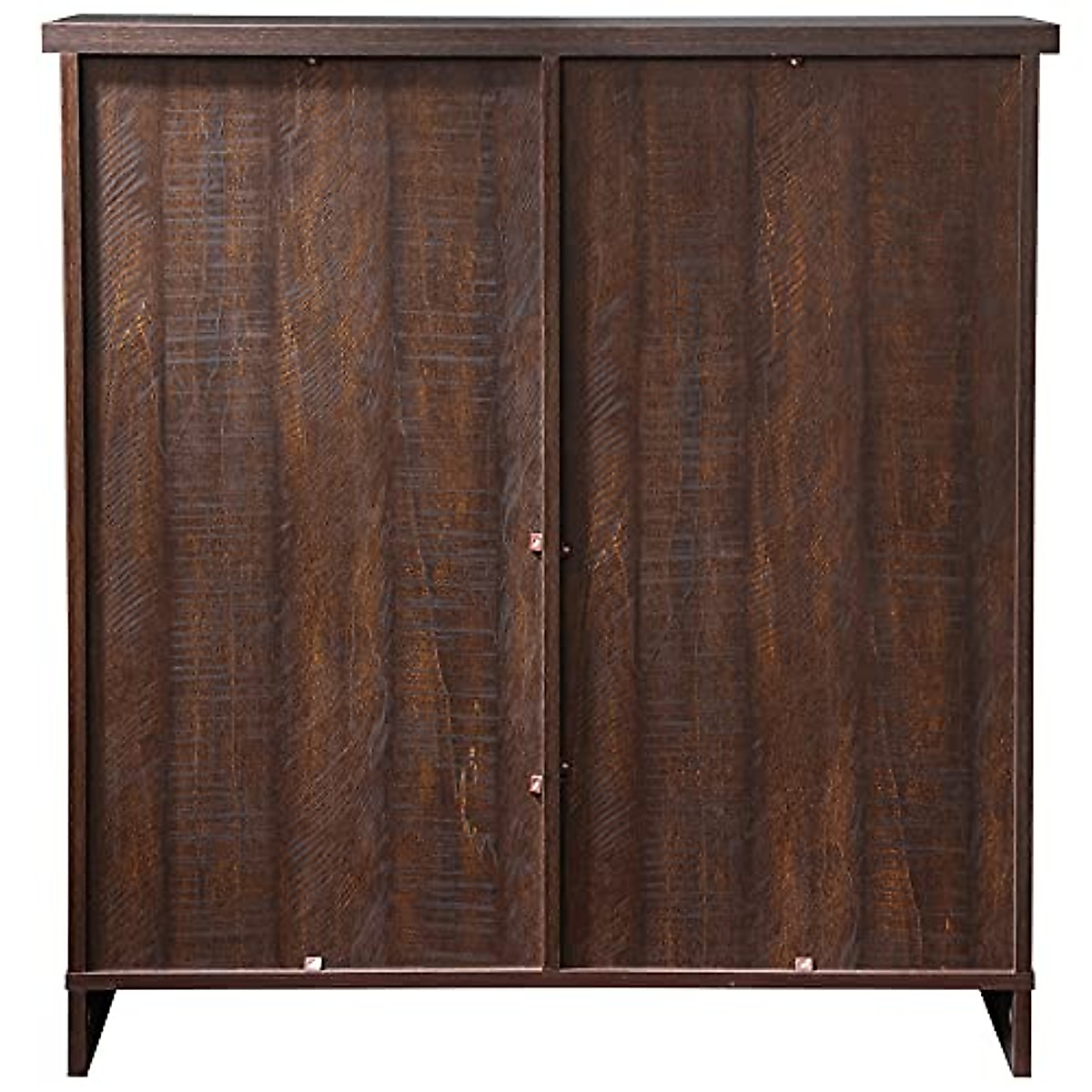 WAMPAT Coffee Bar Cabinet with Barn Doors, Farmhouse Sideboard Buffet Cabinet with Storage for Living Room Dinning Room Rustic Brown