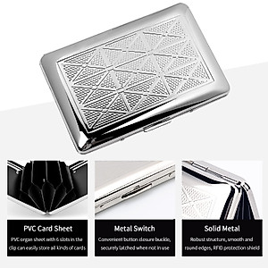 EYIDADAE RFID Credit Card Holder Protector Metal Credit Card Wallet Business Card Holder for Women and Men-Can Hold 5 Bank Cards (Silver)