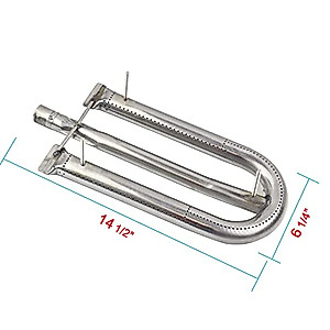 Derurizy 12461 Stainless Steel Grill Burner Tube Replacement for American Outdoor 24NB, 24NG, 24NP, 24PC, 30NB, 30PC, 36NB, 36PC Gas Grill Models, 14 1/2" x 6 1/4", 3 Pack