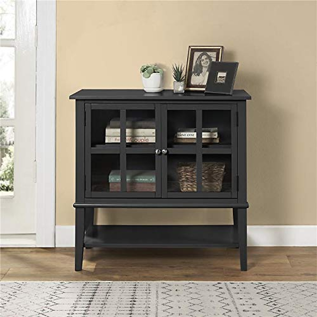 Ameriwood Home Franklin 2 Door Storage Cabinet, Black