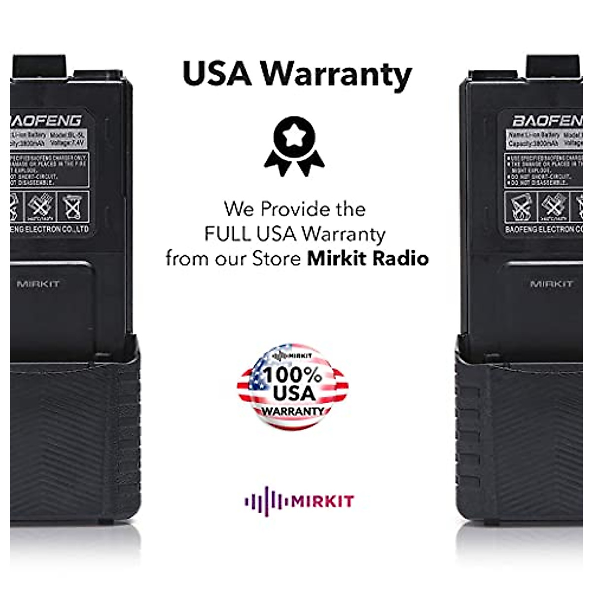 BAOFENG 2X Replacement Battery 7.4V 3800mAh for Walkie Talkies UV5 BF-F8HP UV-5R MK4 MK5 UV5Rush Plus UV-5RTP BF-F8+ Mirkit Edition
