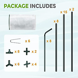 EAGLE PEAK Garden Low Tunnel Portable Greenhouse 96'' x 36'' x 36'' with Large Zipper Doors for Indoor Outdoor Plants Mini Hot House PVC Cover Easy Access Zippered Doors, Transparent