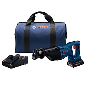 BOSCH Power Tools Reciprocating Saw Kit - CRS180-B15 18V D-Handle Saw w/ (1) 4.0 Ah CORE Battery (Refurbished) (Renewed)