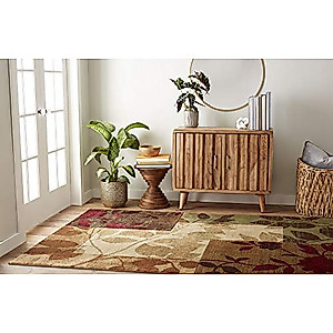 Home Dynamix Tribeca Amelia Modern Area Rug | 5'2" x 7'2" Rectangle | Beige/Green/Red