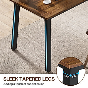 Tribesigns Two Person Desk, 78.7-Inch Extra Long Office Computer Desk for Two People, Double Long Desk Workstation for Home Office, Rustic Brown