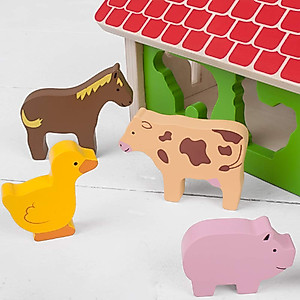 Bigjigs Toys, Shape Sorter, Wooden Toys, Farm Toys, Wooden Shape Sorter, Shape Sorters for 2 Year Olds, Wooden Farm Toys, Childs Farm Toy, Toy Farm Shape Sorter