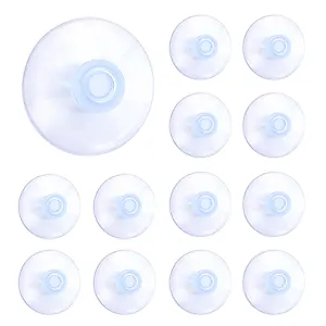 Medsuo 12pcs Suction Cup Glass Suction Pads 40mm Clear PVC Plastic Sucker Pads Without Hooks Extra Strong Adhesive Suction Holder for Home Kitchen and Bathroom Window Glass Door