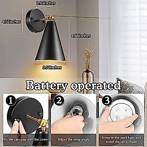 Battery Operated Wall Sconce, Wireless Wall Lights Set of 2, 13 RGB Colors Dimmable Battery Powered Wall Lamp Fixture with Remote Control, Memory Function, Auto Timer for Bedroom, Living Room, Hallway