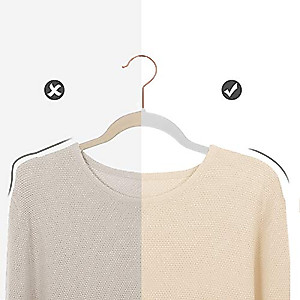 SONGMICS Velvet Hangers 50 Pack, Non Slip Hangers with Rose Gold Color Swivel Hook, Slim Hangers Space Saving, Velvet Hangers for Closet, Heavy Duty Velvet Hangers, White UCRF026W03