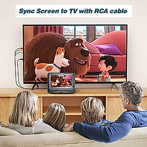 10” Car DVD Player Dual Screen, DESOBRY 4000mAh Rechargeable Portable DVD Players for Car with Front Speakers, Last Memory, Headrest DVD Player Support USB/TF for Travel, Home (2 DVD Players)