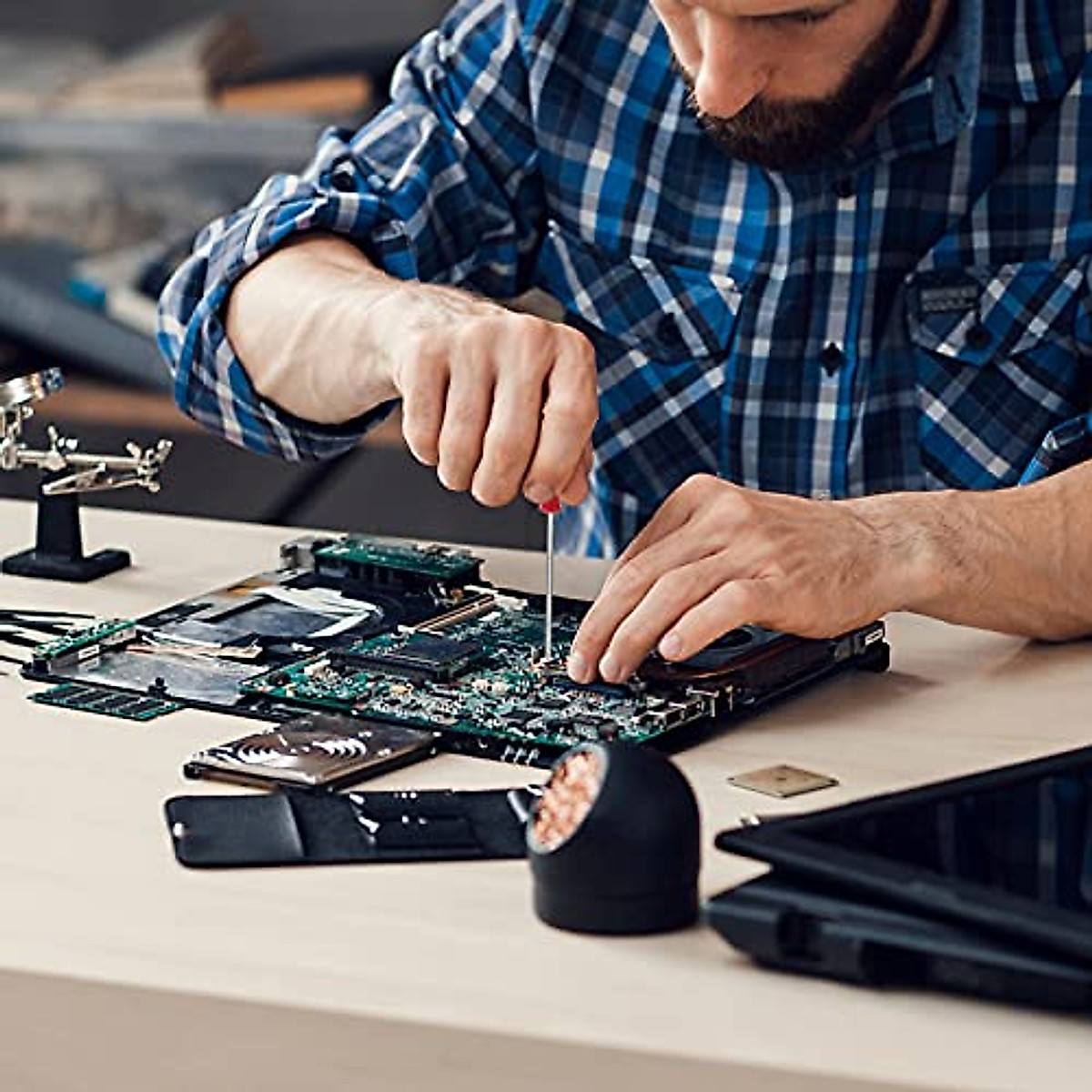 DOITOOL Laptop Accessories PC Accessories Computer Standoffs Screws Assortment Kit with Screwdriver Brush and Tie for Hard Drive Computer Case Motherboard Fan Electronic Case Pc Accessories