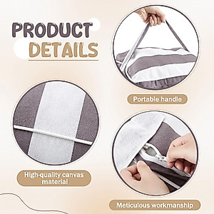 Wonderjune 2 Pcs Stuffed Animal Storage Bean Bag Cover 39.4 x 13.8 Inch Stuff Animal Organizer Zipper Beanbag Canvas Bean Bag Chairs for Organizing Plush Toys or Memory Foam