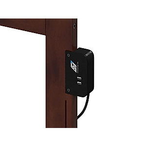 AFI Portland Queen Size Headboard with Attachable Charger in Walnut