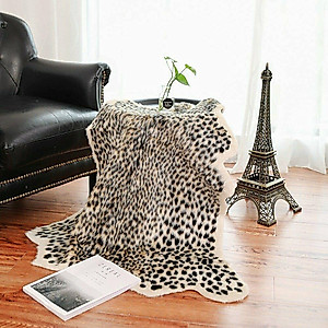 Asuprui Faux Cheetah Rug Animal Rug Leopard Print Rug Faux Cowhide Area Rug Animal Print Rug Cow Hide Rug for Kids Room 35" W x 43" L