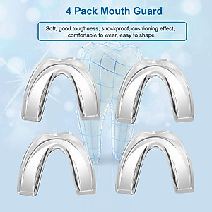 Leesgel Kids Mouth Guard for Grinding Teeth, Teeth Grinding Mouth Guard for Sleep, Kids Moldable Custom Night Bite Guards, Clenching, Bruxism, Sport Athletic, Whitening Tray (4 Pack)