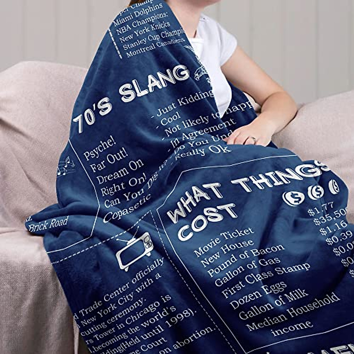 Qubygo 50th Birthday Gifts for Women Funny- 50th Birthday Decorations Women/Men,50th Birthday Gifts Ideas for Women/Men 1973,Happy Birthday Gifts for 50th,Gifts for Mom/Dad Throw Blanket 60" x 50"