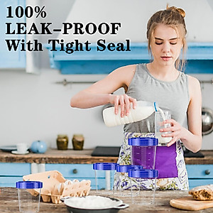 MYKIIA 4-Ounce Small Container With Lid, Salad Dressing Container, Food Storage Container, Airtight And Leak Proof Seasoning Container With Spiral Lid, Reusable Sauce Container（12PCS）