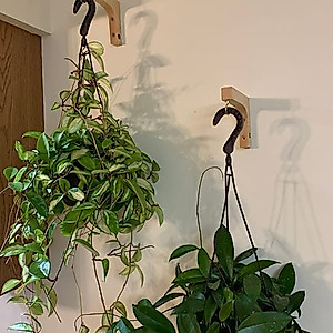 Jantens 2 Pack Hanging Plant Hook, Plant Hangers Indoor, Wooden Hanging Basket Hooks for Indoor Flower Baskets Pot Wind Chime Lanterns Planter