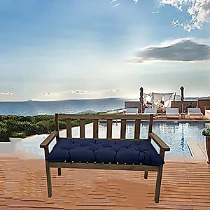 Srutirbo Waterproof Indoor/Outdoor Bench Cushion Garden Non-Slip Swing Chair Cushion,Thicken 8CM Loveseat Cushion Patio Furniture Swing Wicker Garden Bench, Indoor Lounger Seat (47x19in, Hawaiian)