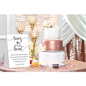 The Ring Hunt Game, Bridal Shower Games with Rings-One Sign and 30 Rings, Bridal Shower and Wedding Shower Games for Guests, Engagement Party Game, Bridal Shower Decorations-LS1