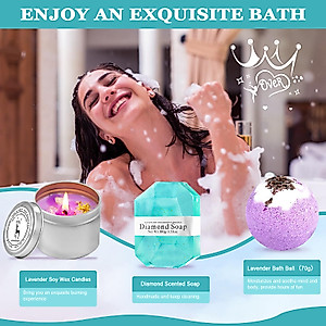 QZMBSOD Gifts for Women, Birthday Gifts for Women Self Care Gift for Women Gift Basket for Women Her,Friends,Mom,Wife Lavender Gift Unique Gift Ideas for Women (10pack Scented Set)