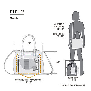 Browning Concealed Carry Purse, Premium Holstered Handbag with Safety Locking Option, Miranda (Black)