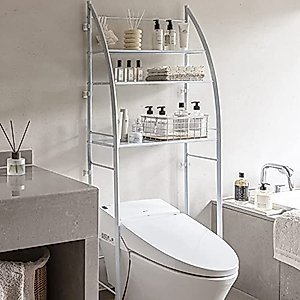 Dulce Domi 3-Shelf Bathroom Organizer Over The Toilet Storage, Bathroom Shelves Over Toilet, 27” L x 10” W x 66”H