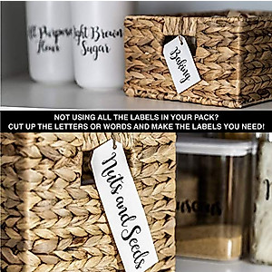 106 Pantry Labels Stickers by 7 Ruby Road for Kitchen Organization and Storage. Clear Water Resistant, Farmhouse Cursive Script for Food Canisters, Containers, Mason Jars for flour, sugar, coffee