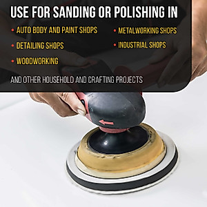 Dura-Gold Pro Series 6" x 10mm Soft Density Interface Pad, 6 +1 Hole Pattern Dustless, 2 Pack - Hook & Loop Foam Cushion, Used Between Vacuum Sander Sanding Discs, Polisher Polishing Pads Backing Pads