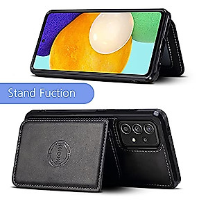 LINYUNE Galaxy S23 Ultra Wallet Case with Credit Card Slot Holder Case [4 Cards] [Car Mount Function], PU Leather Wallet Case for Galaxy S23 Ultra 5G 6.8 Inch - Black