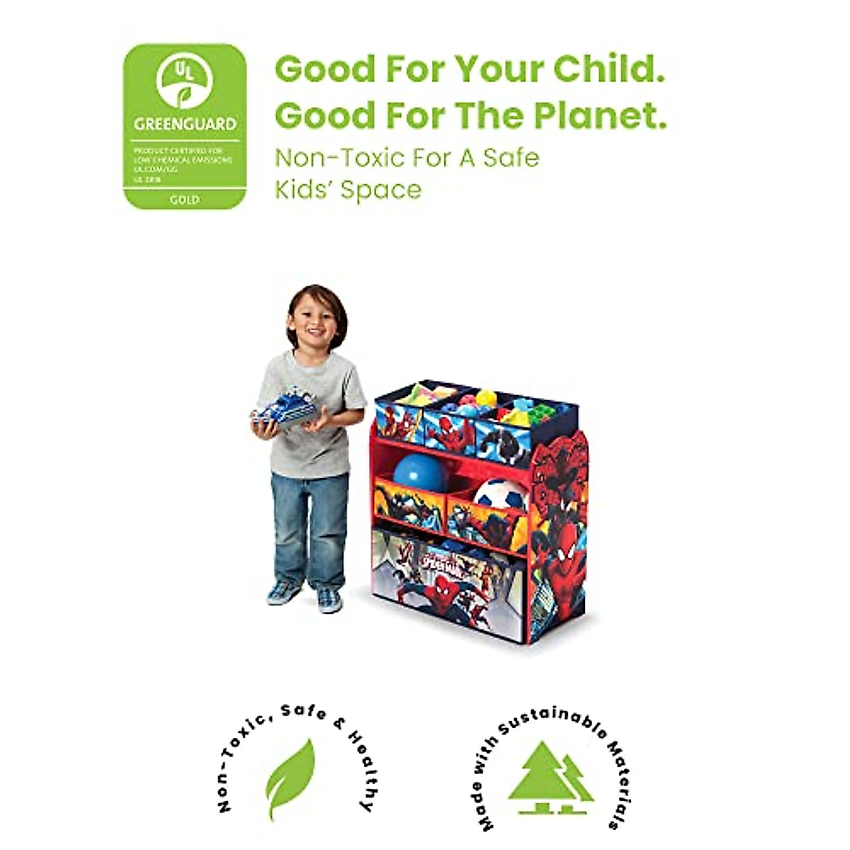 Delta Children Multi-Bin Toy Organizer, Marvel Spider-Man