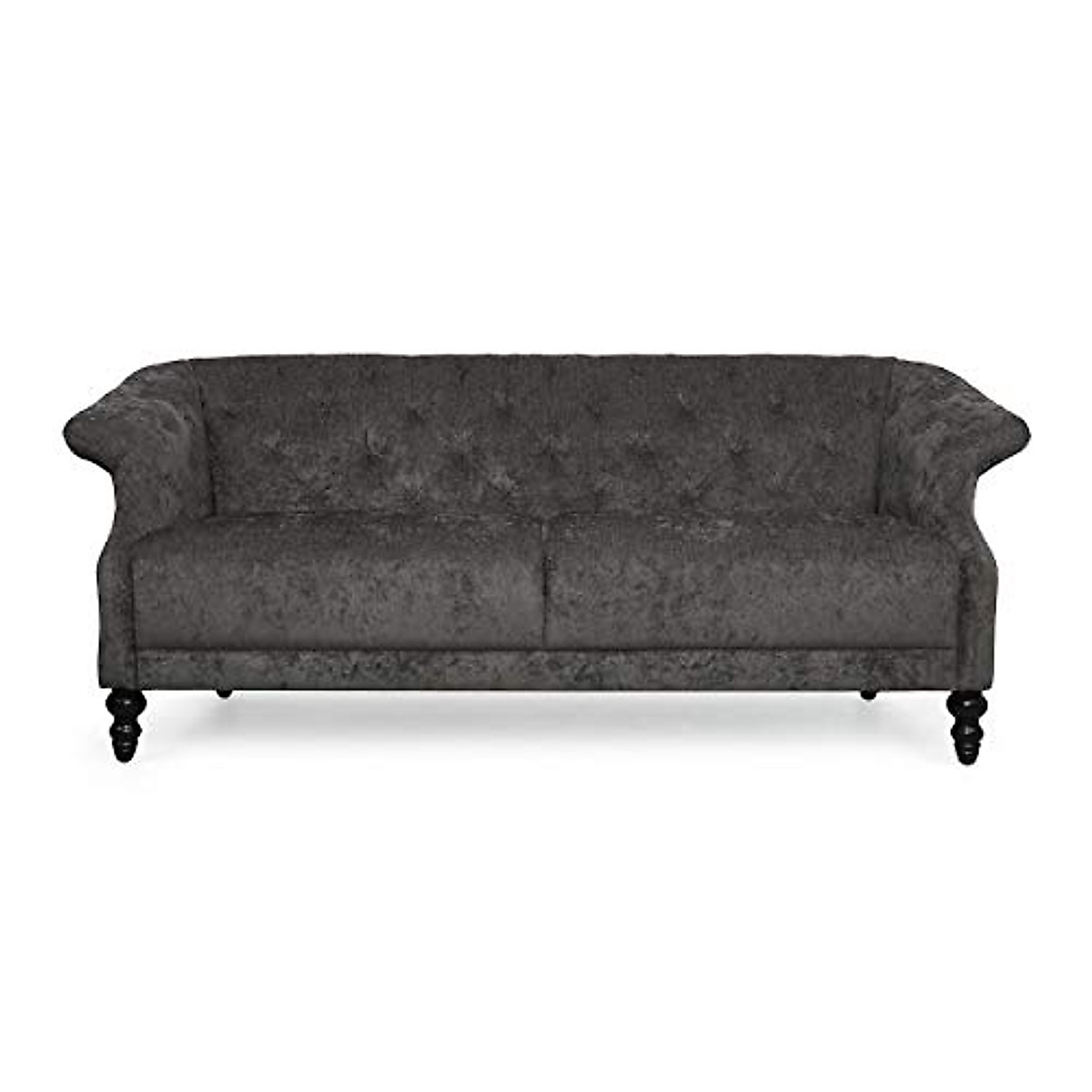 Christopher Knight Home Morganton 3 Seater Sofa, Dark Charcoal + Dark Brown